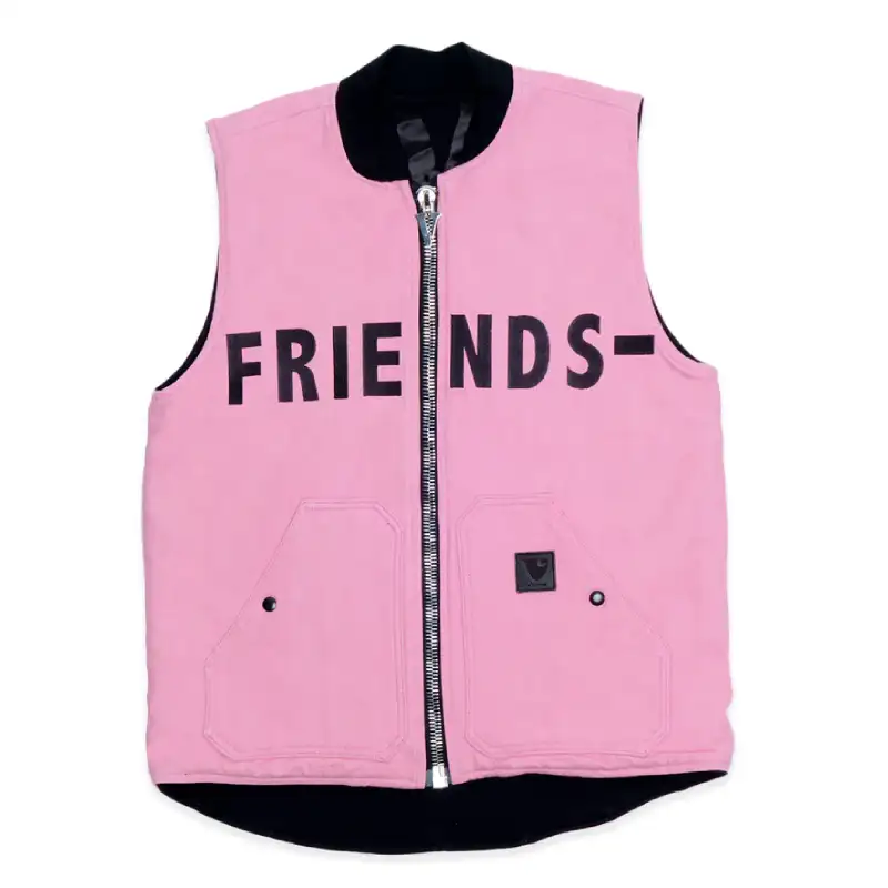 Buy Pink Vlone Kissing Friends Zip-Up Vest | Real Vlone
